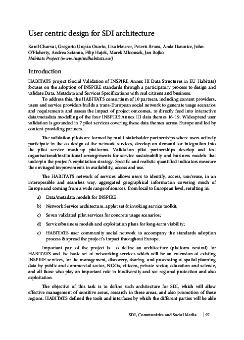 (PDF) User centric design for SDI architecture