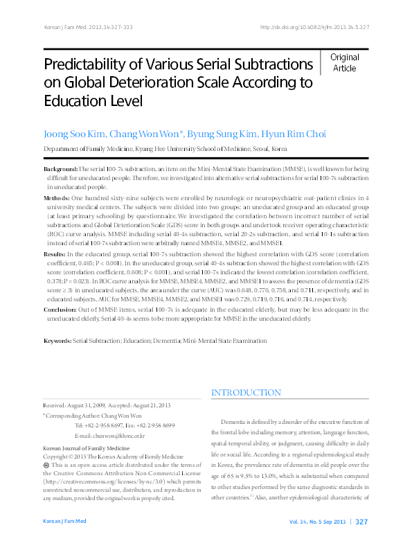 (PDF) Predictability of Various Serial Subtractions on Global ...