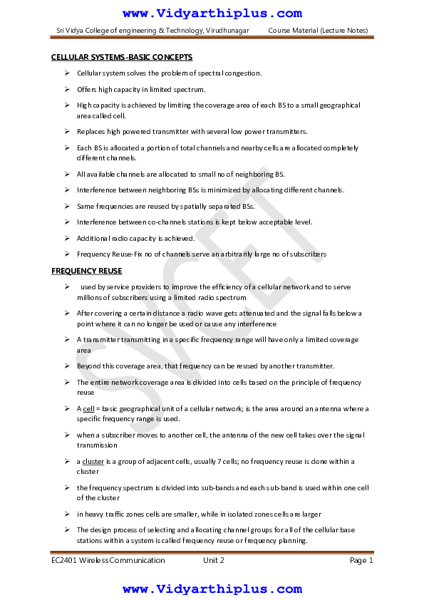 (PDF) EC2401 Wireless Communication Unit 2