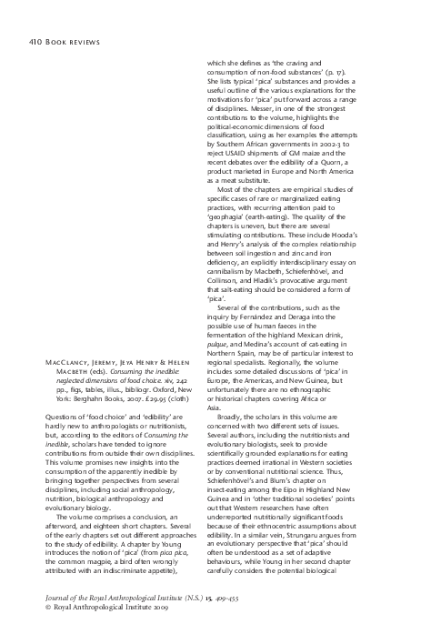 (PDF) Consuming the inedible: neglected dimensions of food choice ...