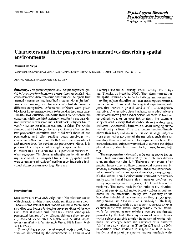 (PDF) Characters and their perspectives in narratives describing ...