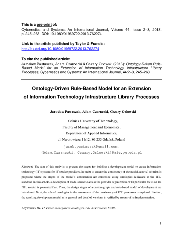 Pdf Ontology Driven Rule Based Model For An Extension Of Information