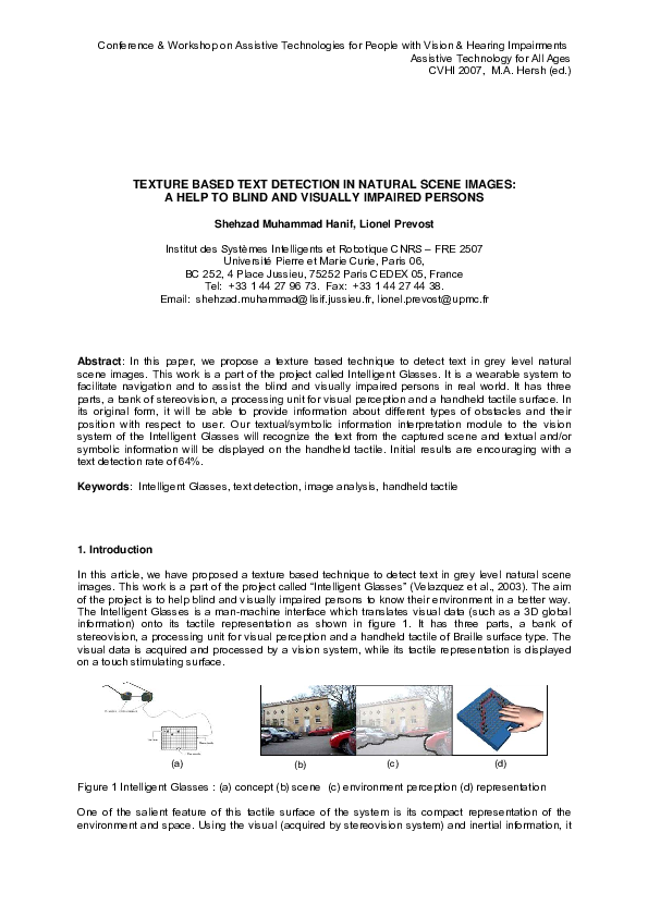 Pdf Texture Based Text Detection In Natural Scene Images A Help To