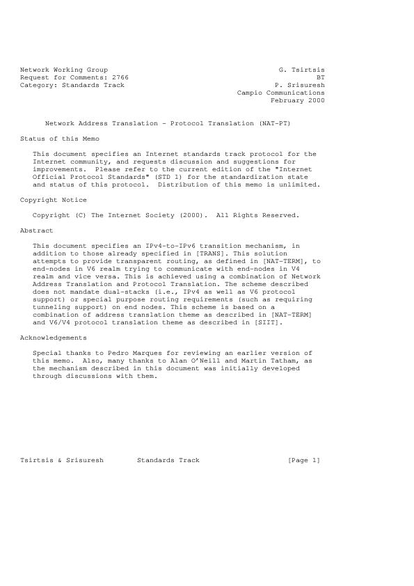 (PDF) Network address translation-protocol translation (NAT-PT)
