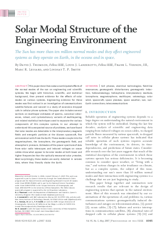 (PDF) Solar Modal Structure of the Engineering Environment
