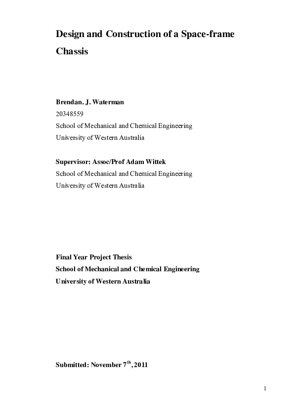 (PDF) Design and Construction of a Space-frame Chassis