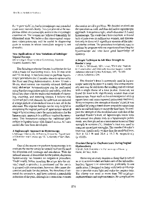 (PDF) A simple technique to add knot strength to Roeder's loop
