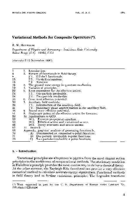 (PDF) Variational methods for composite operators