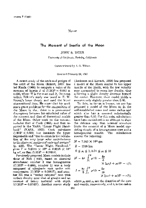 (PDF) The moment of inertia of the moon