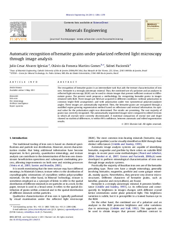 (PDF) Automatic recognition of hematite grains under polarized ...