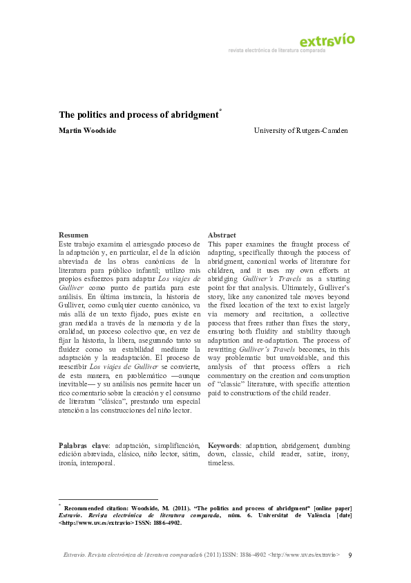 (PDF) The politics and process of abridgment