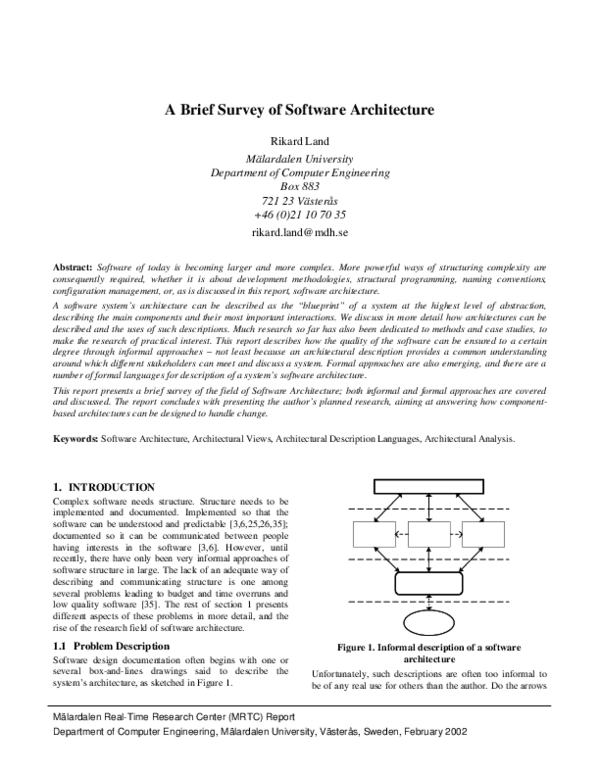 (PDF) A Brief Survey of Software Architecture