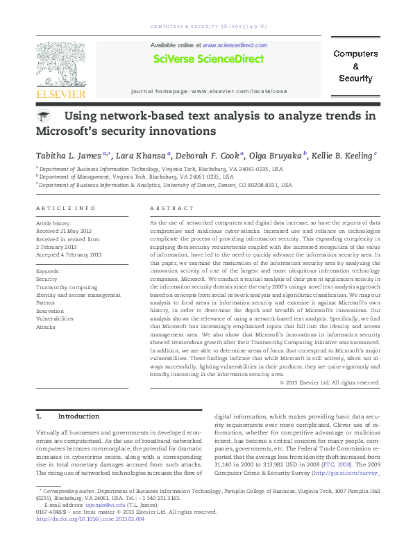 Pdf Using Network Based Text Analysis To Analyze Trends In Microsoft