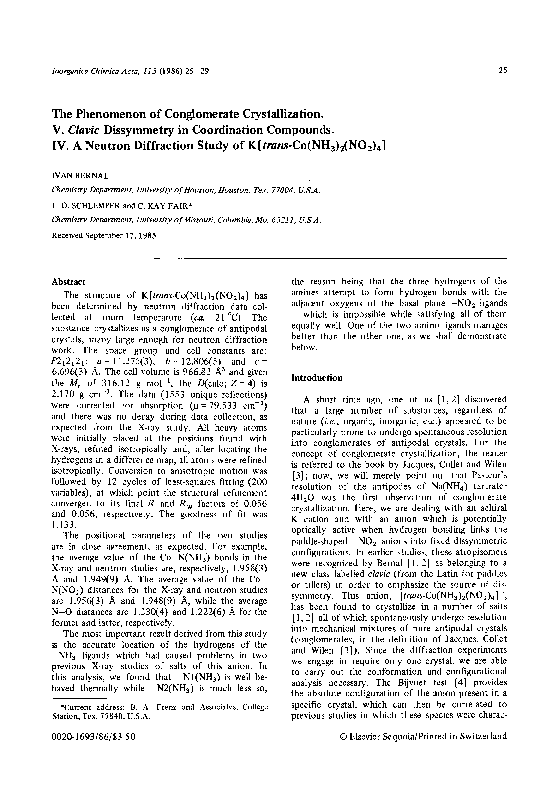 (PDF) The Phenomenon of Conglomerate Crystallization. V. Clavic ...