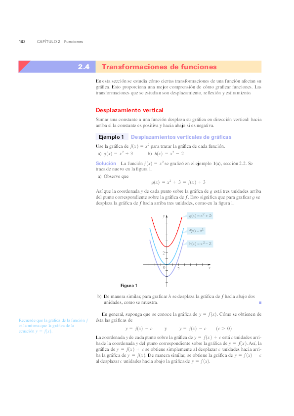 (PDF) 82 CAPÍTULO 2 Funciones 2.4 Transformaciones de funciones