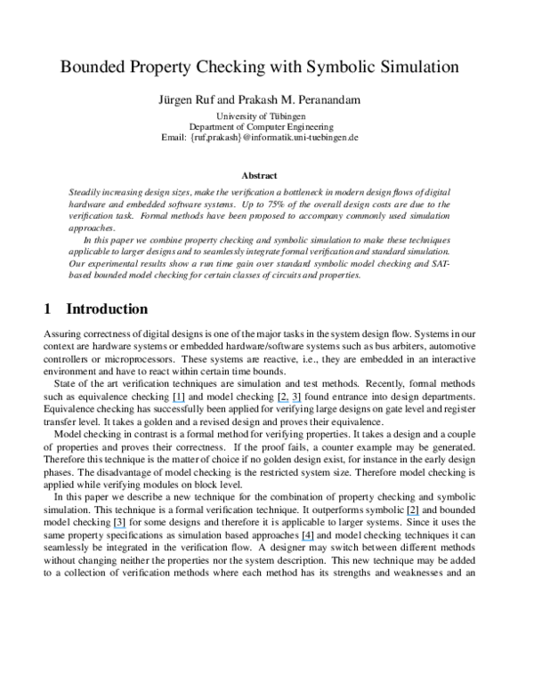 (PDF) Bounded Property Checking with Symbolic Simulation