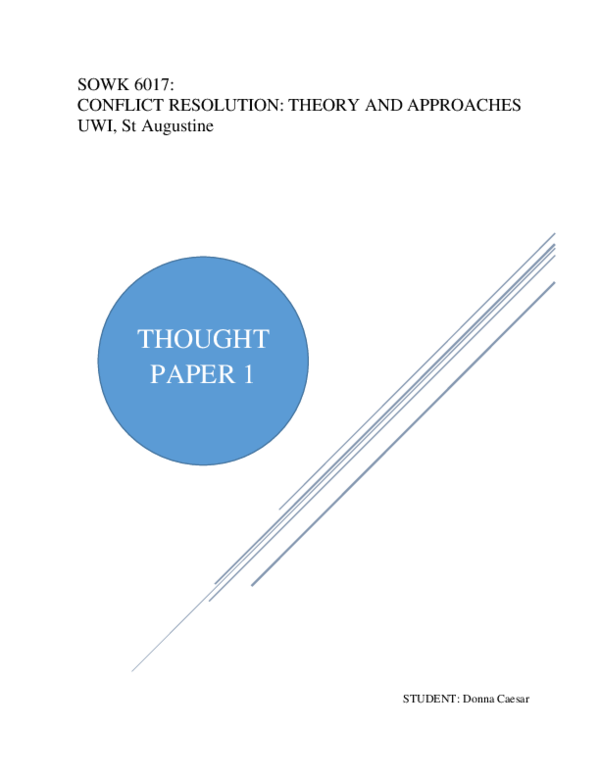 (PDF) Discuss and Explain How Conflict Resolution Theory Can Contribute ...