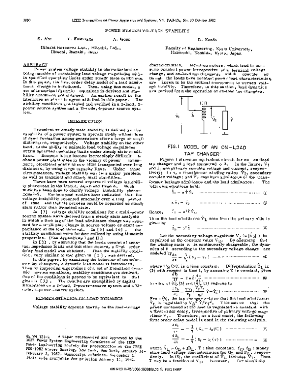 (PDF) Power system voltage stability