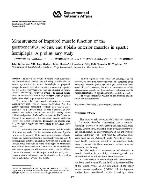 (PDF) Measurement of impaired muscle function of the gastrocnemius ...