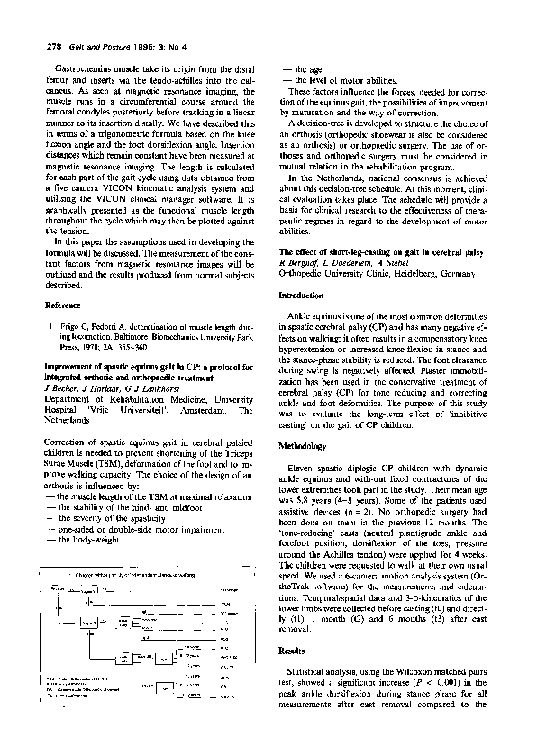 (PDF) Improvement of spastic equinus gait in CP: a protocol for ...