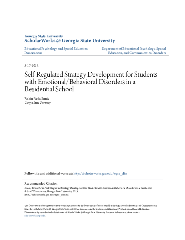 (PDF) Educating Students with Emotional and Behavioral Disorders | Ivana Vasilevska Petrovska ...