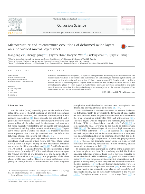 Pdf Microstructure And Microtexture Evolutions Of Deformed Oxide