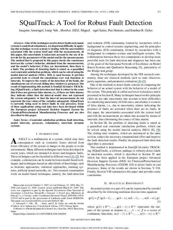 (PDF) SQualTrack: A Tool for Robust Fault Detection | Josep Vehi - Academia.edu