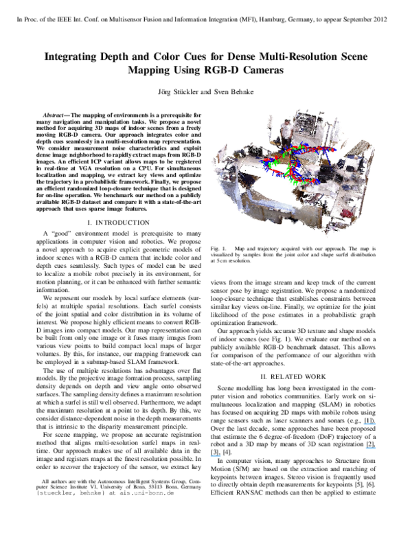 Pdf Integrating Depth And Color Cues For Dense Multi Resolution Scene