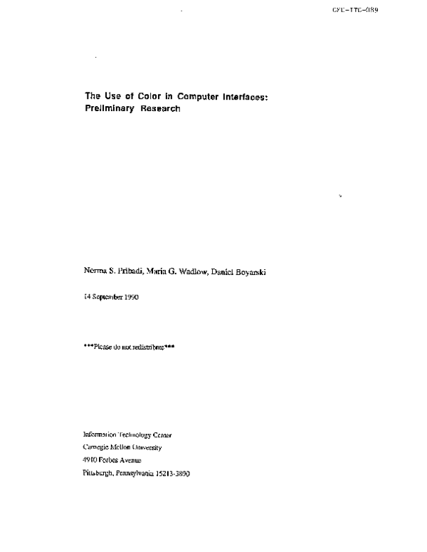 (PDF) The Use of Color in Computer Interfaces: Preliminary Research