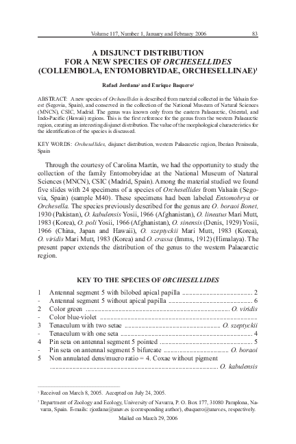 (PDF) A DISJUNCT DISTRIBUTION FOR A NEW SPECIES OF ORCHESELLIDES ...