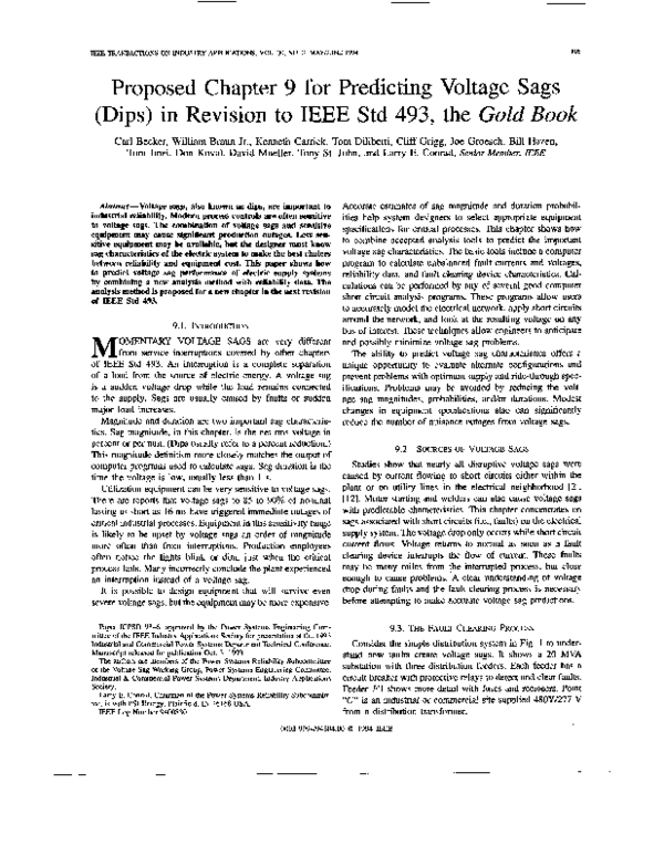(PDF) Proposed chapter 9 for predicting voltage sags (dips) in revision ...