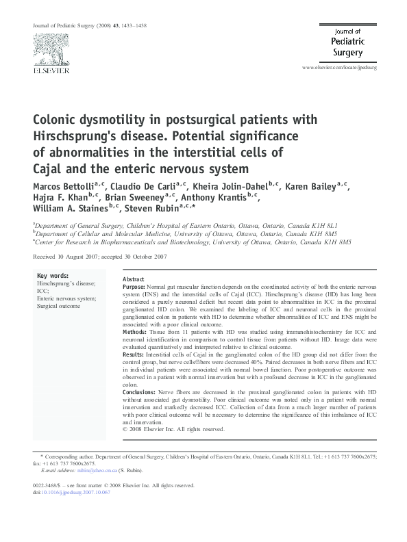 (PDF) The use of rapid assessment of enteric ICC and neuronal ...