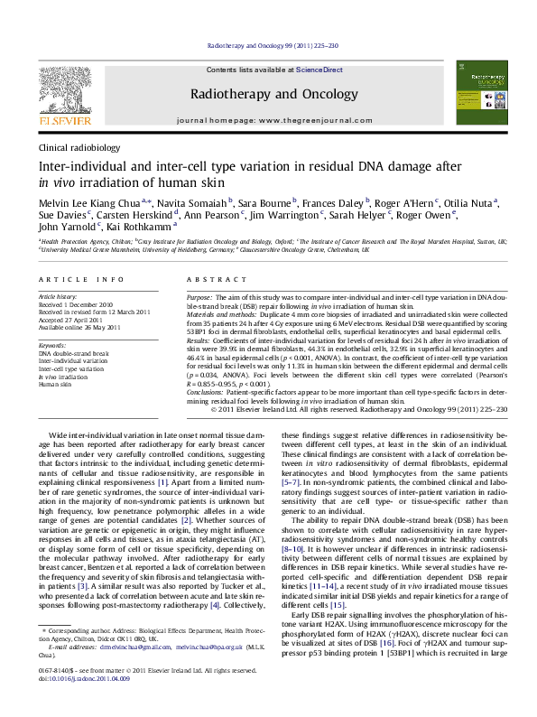 (PDF) Inter-individual and inter-cell type variation in residual DNA ...