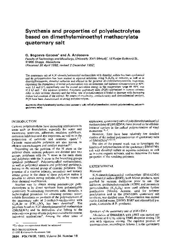 (PDF) Solution properties of well-defined 2-(dimethylamino)ethyl ...
