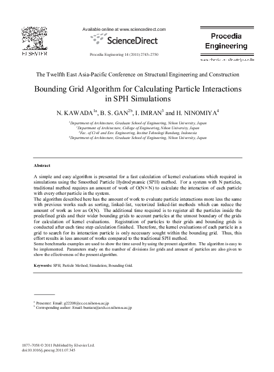 (PDF) Bounding Grid Algorithm for Calculating Particle Interactions in SPH Simulations