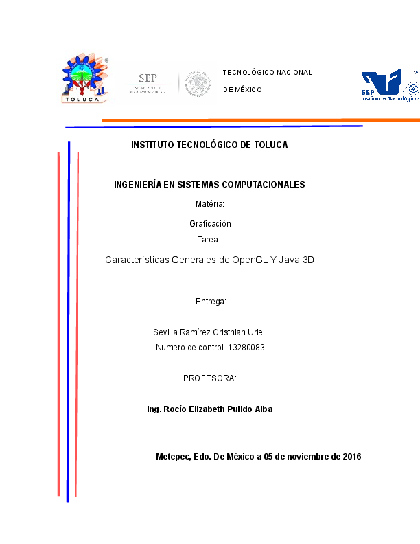 (DOC) Caracteristicas OpenGL y Java 3D.