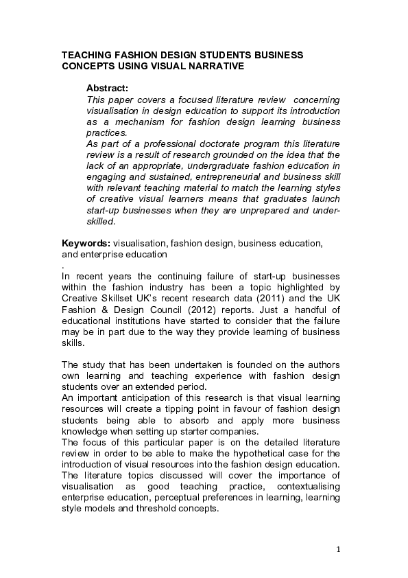 fashion design curriculum pdf