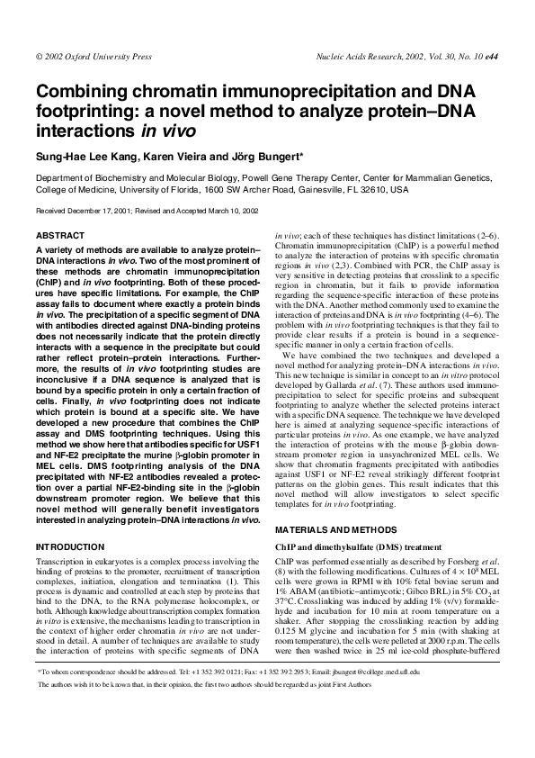 (PDF) Combining chromatin immunoprecipitation and oligonucleotide tiling arrays (ChIP-Chip) for ...