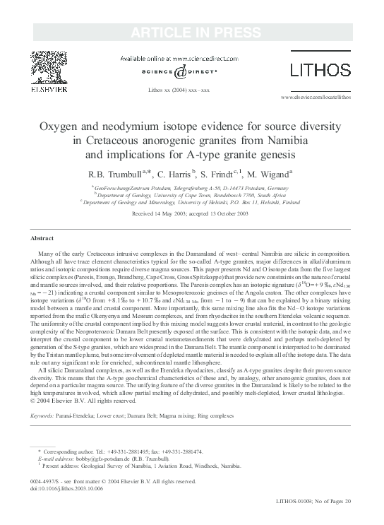 (PDF) Oxygen and neodymium isotope evidence for source diversity in ...