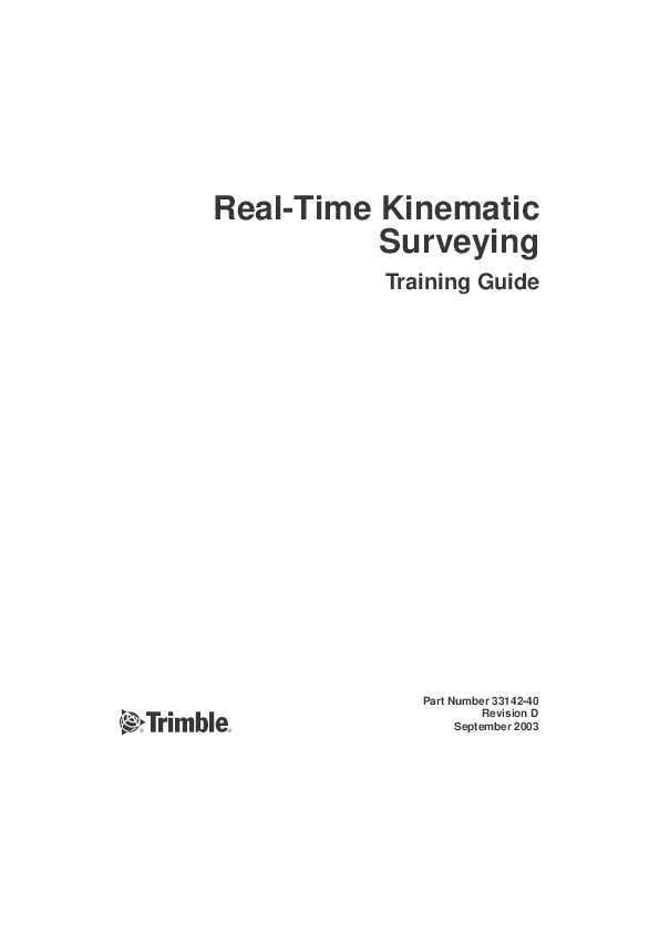 (PDF) Real-Time Kinematic Surveying Training Guide