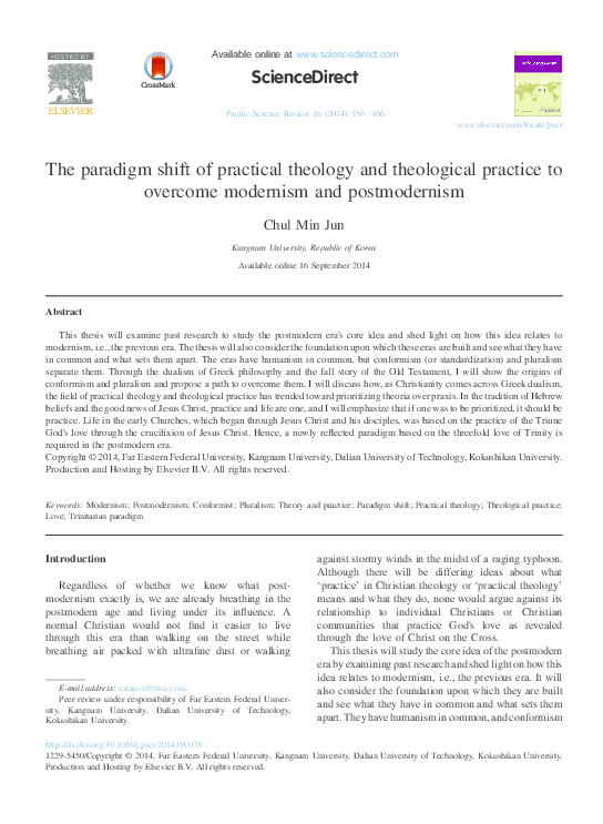 (PDF) The paradigm shift of practical theology and theological practice ...