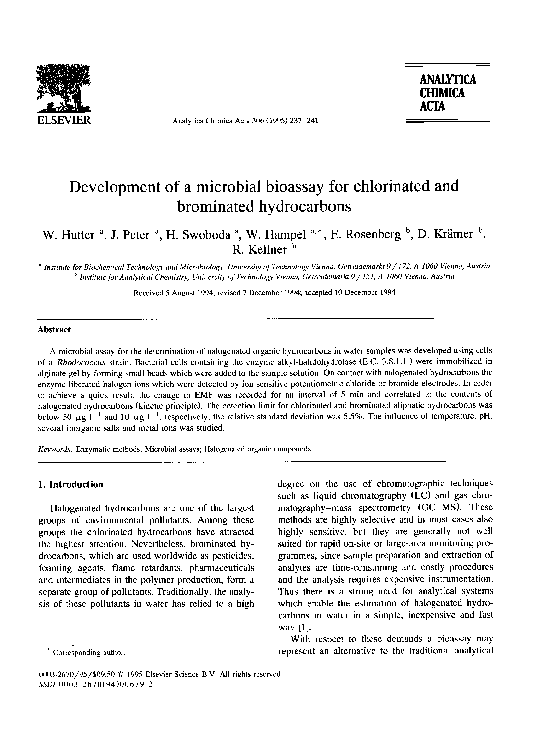 Pdf Quantitative Determination Of Chloride By Means Of Flow Injection Analysis With