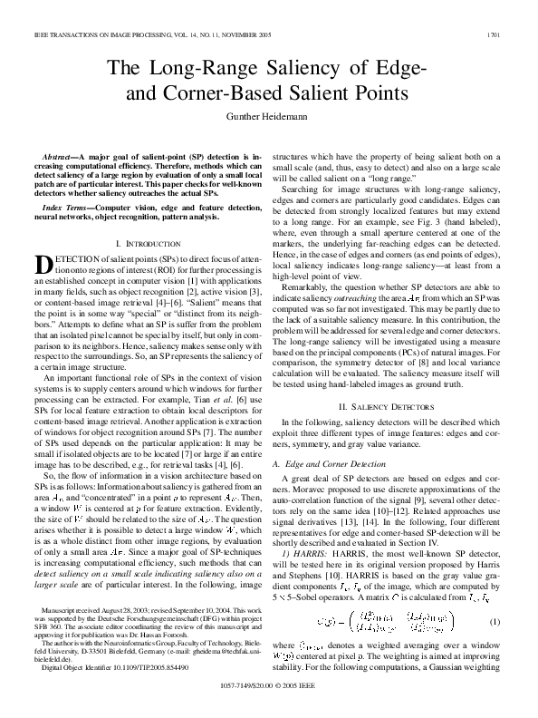 (PDF) The long-range saliency of edge- and corner-based salient points