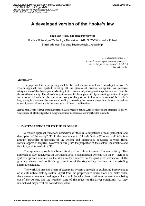 (PDF) A Developed Version of the Hooke’s Law