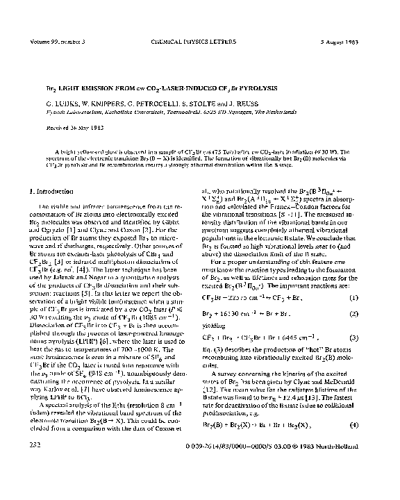 (PDF) Br2 Light emission from cw CO2-laser-induced CF3Br pyrolysis