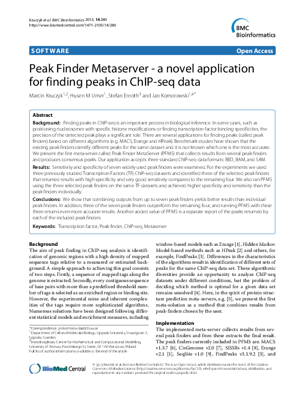 (PDF) Peak Finder Metaserver - a novel application for finding peaks in ...