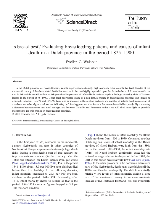 (PDF) Is breast best? Evaluating breastfeeding patterns and causes of ...