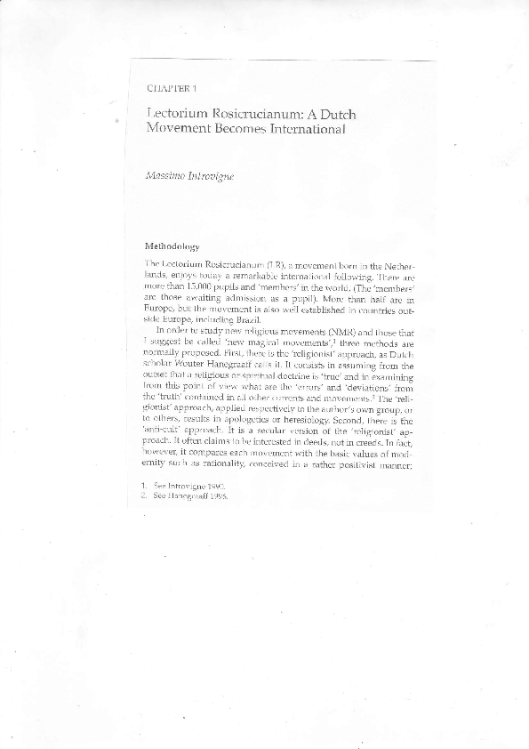 (PDF) Lectorium Rosicrucianum: A Dutch Movement Becomes International