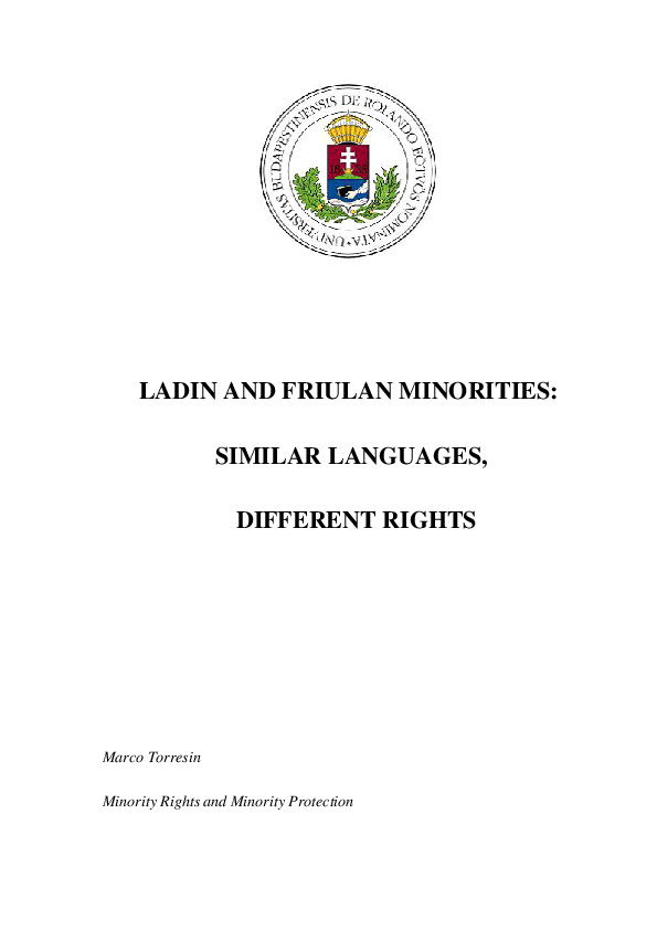 (PDF) Ladin and Friulan minorities: similar languages, different rights
