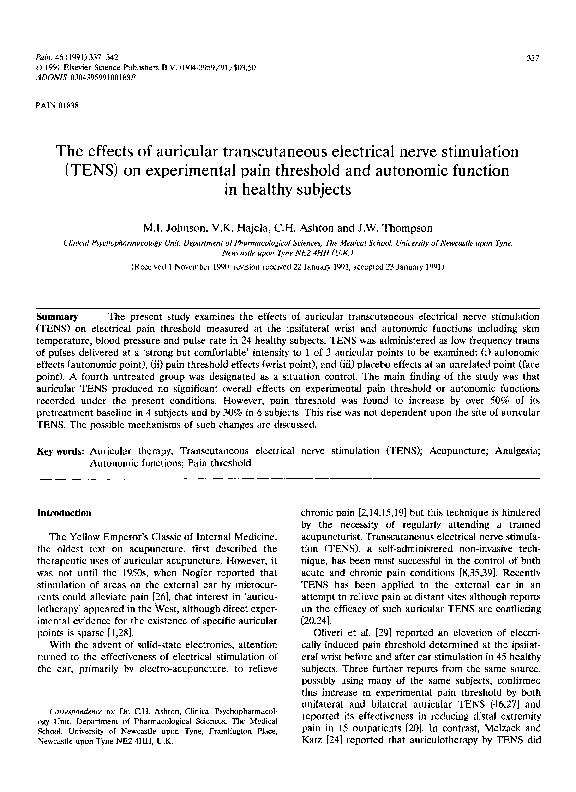 (PDF) Different frequencies of transcutaneous electrical nerve ...
